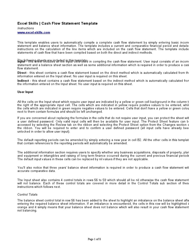 Cash Flow Statement Excel Template | PDF | Cash Flow Statement | Book Value