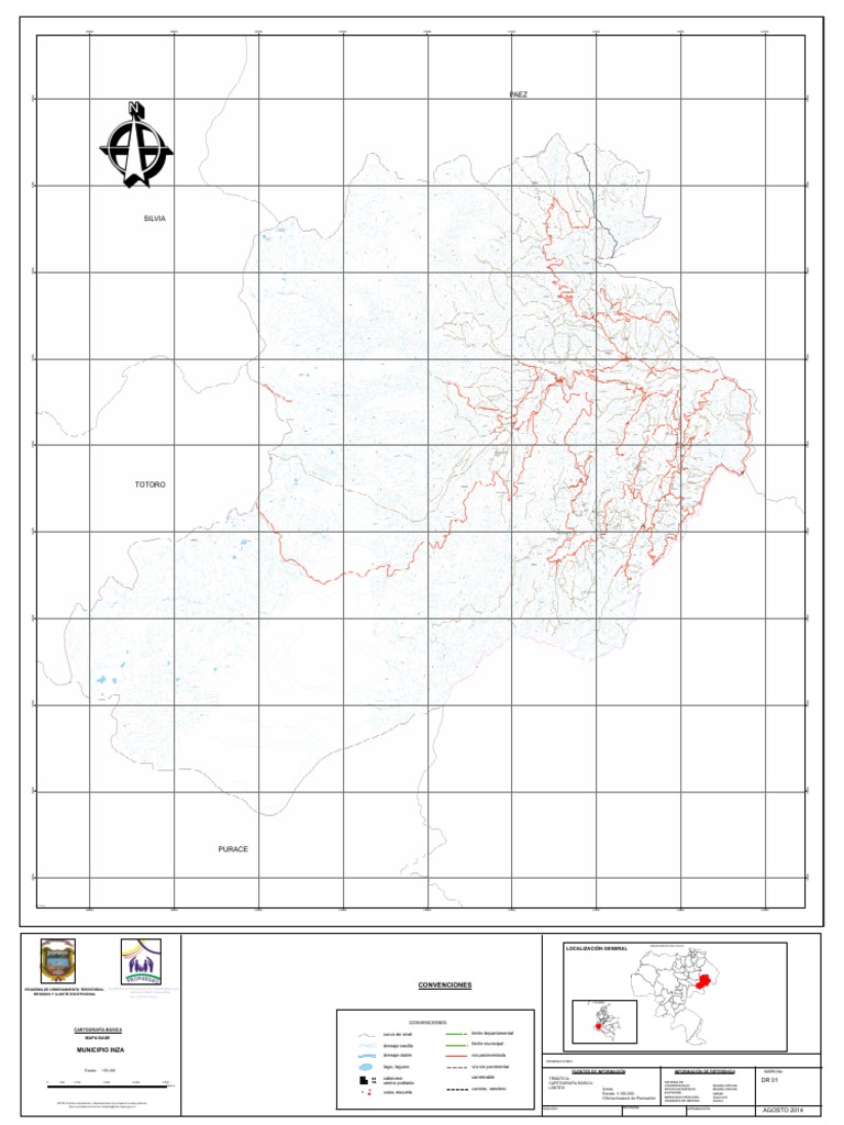 Mapa del Municipio de Inza, Cauca | PDF | Geofísica | Geografía