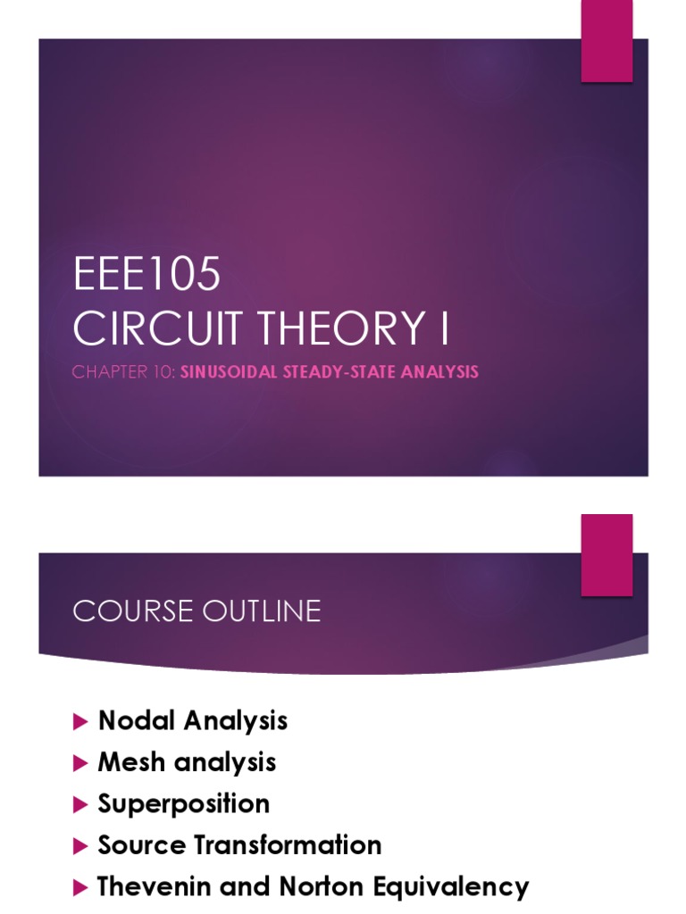 EEE105 Chapter10 | PDF | Electrical Impedance | Electrical Network