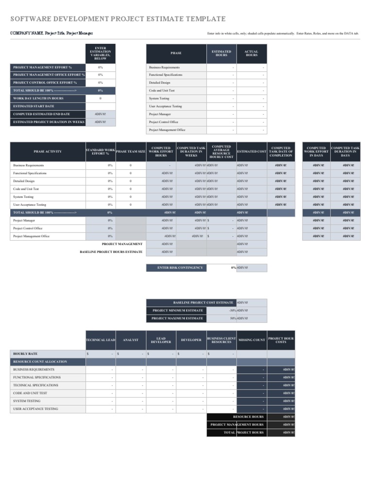 IC Software Development Project Estimate 11114 | PDF | Project Management | Software