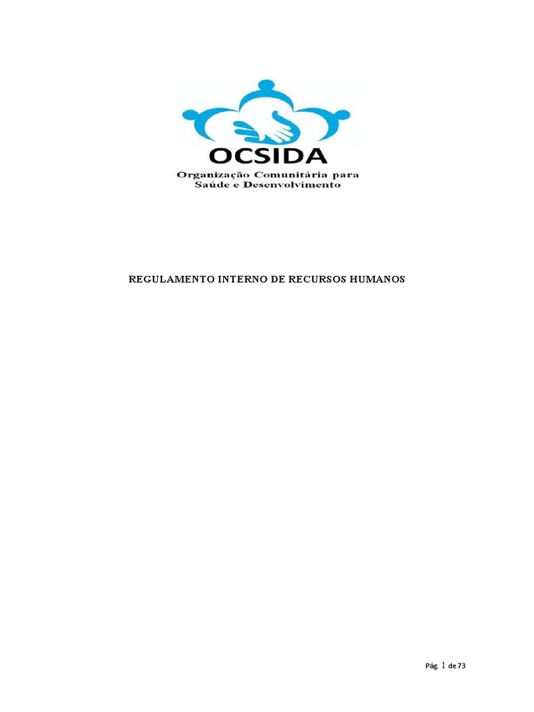 Regulamento Interno da OCSIDA | PDF | Férias trabalhistas | Gestão de ...