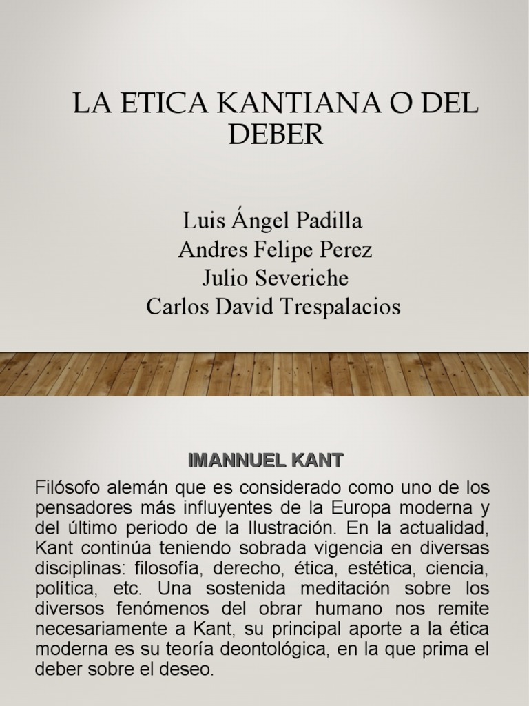 Etica Kantiana | PDF | Immanuel Kant | Moralidad