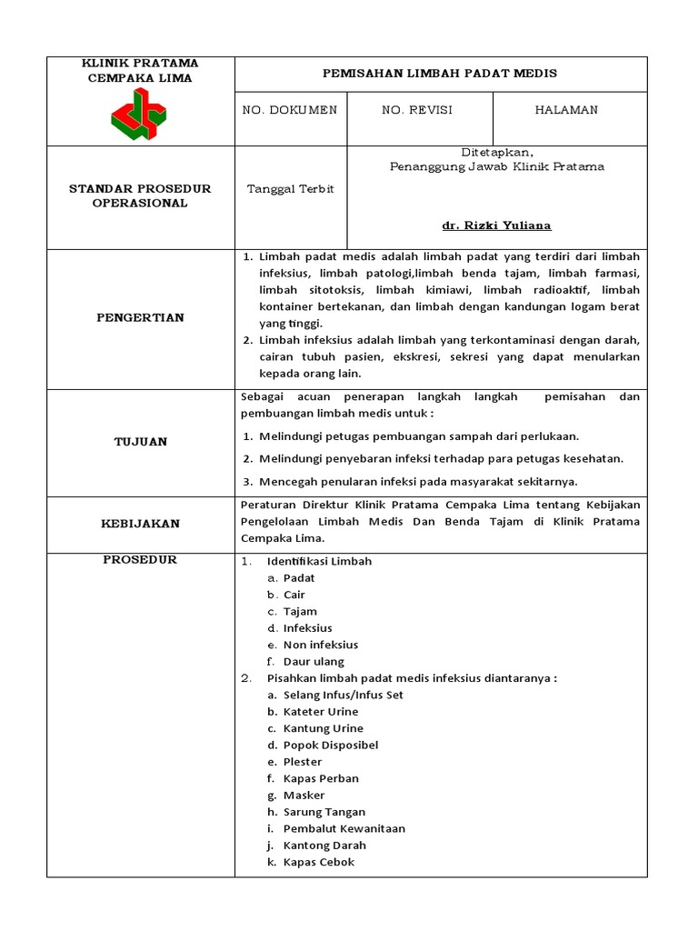Spo Pemisahan Limbah Padat | PDF | Sains & Matematika