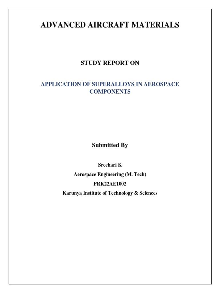 Superalloys in Aerospace Applications | PDF | Creep (Deformation ...