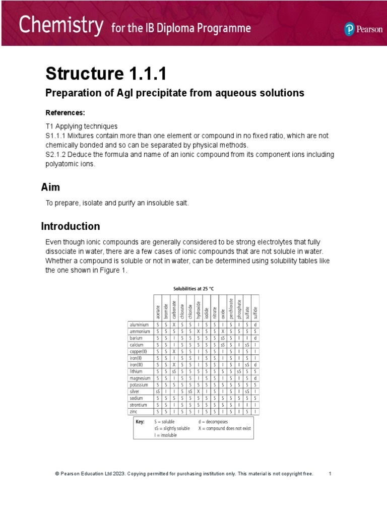 Structure 1.1 Preparation Agi Aqueous Solutions | PDF | Solubility ...