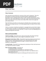 Petty Cash Policy and Procedures | PDF | Cash | Expense
