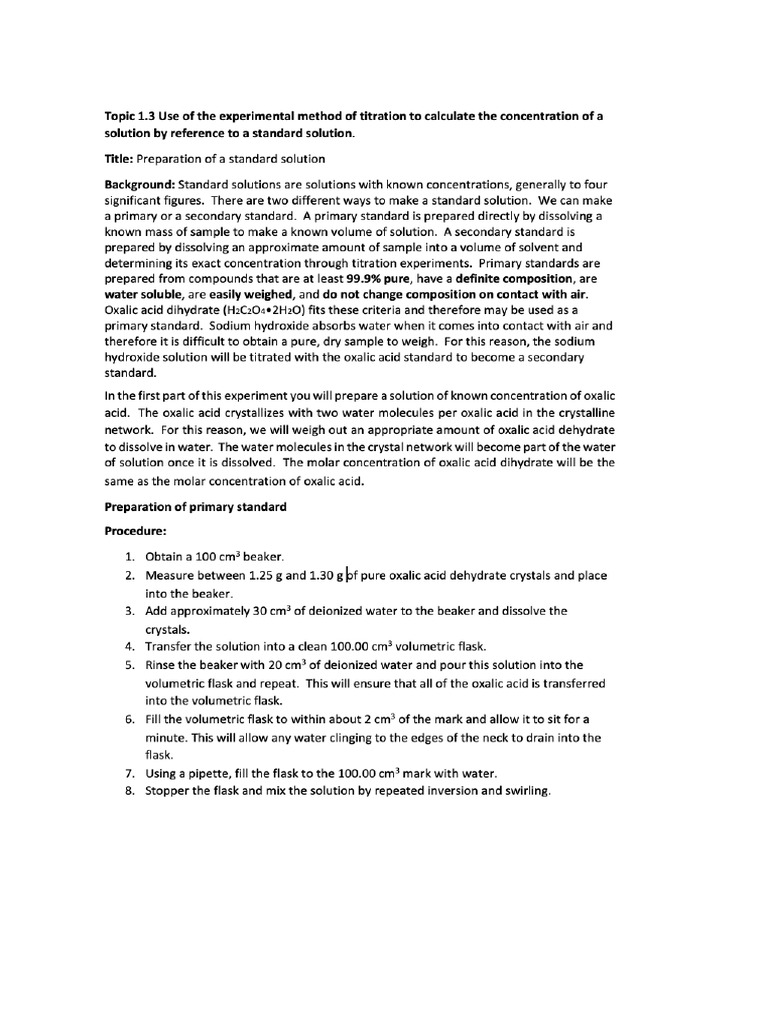 Titration Lab Work | PDF Titration Lab Work | PDF
