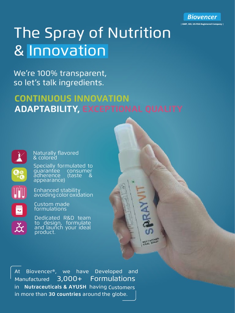 ORAL SPRAY Range - Biovencer Healthcare | PDF | Vitamin | Vitamin D
