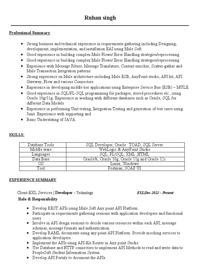Ronish Resume | PDF | Pl/Sql | Databases
