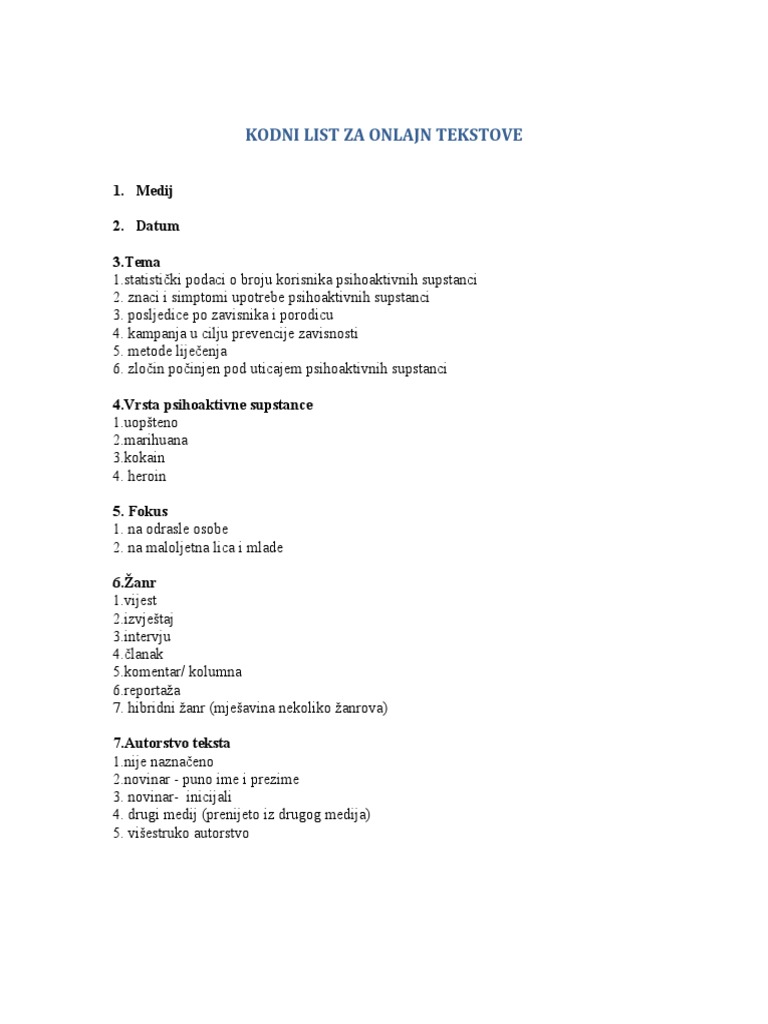 Kodni list- Natasa Kovacevic | PDF