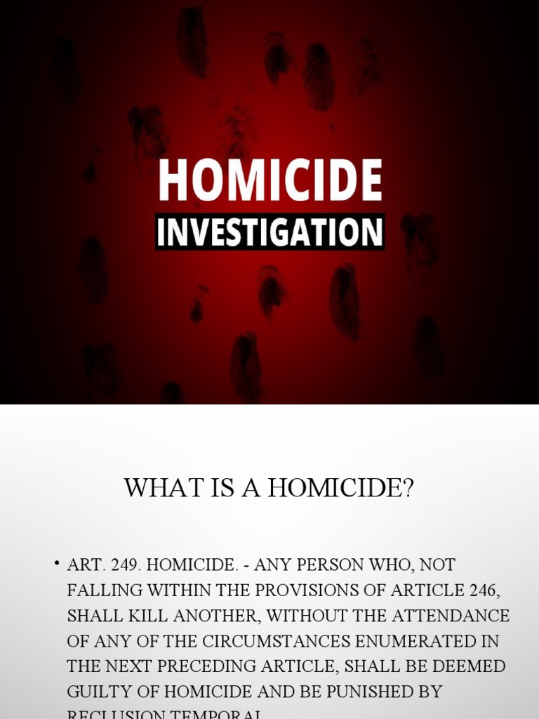 Homicide Investigation JS 112 051710 | PDF | Decomposition | Crime Scene