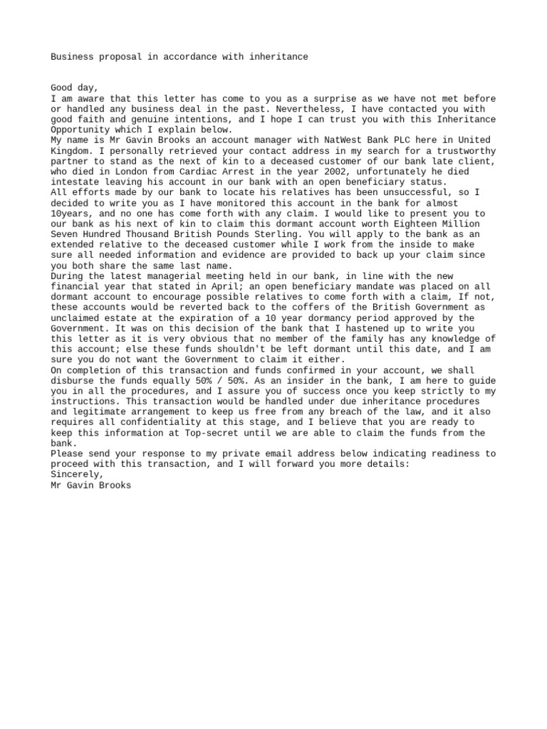 Inheritance Bank Proposal Download Free Pdf Justice Crime And Violence 