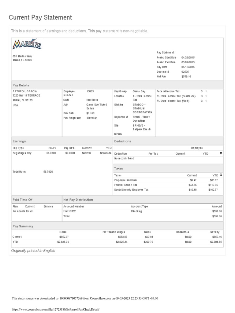 Ee Payroll Pay Check Detail | PDF | Economies | United States Law