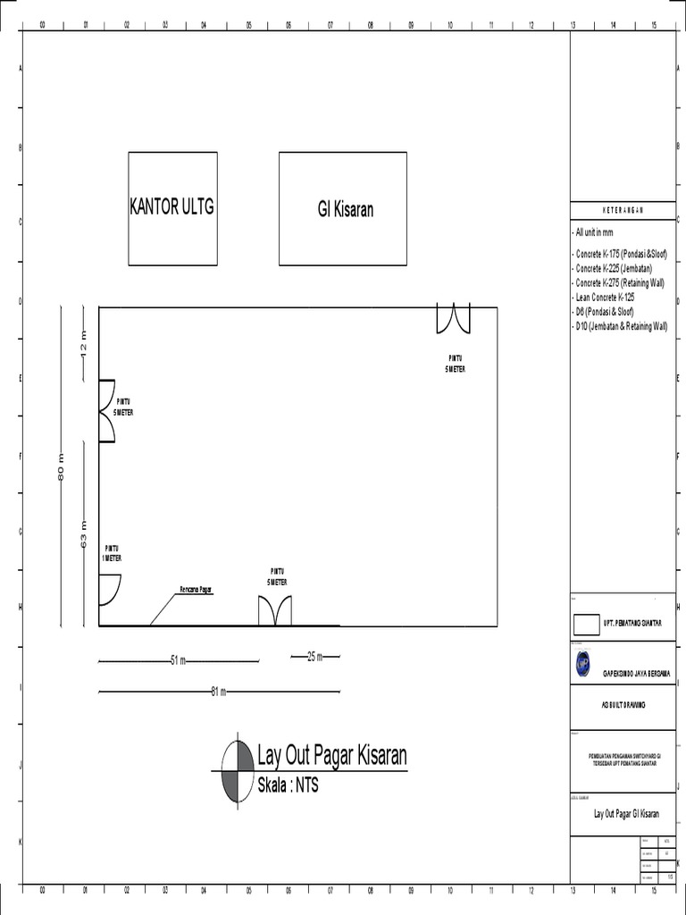 AS Built Drawing Pagar Gi Kisaran | PDF