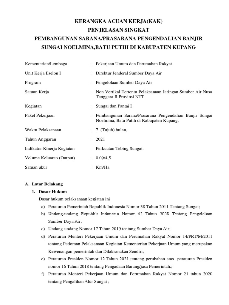 KAK-1667360696-KAK Kons. S. Noelmina, Batu Putih APBN 2023 | PDF