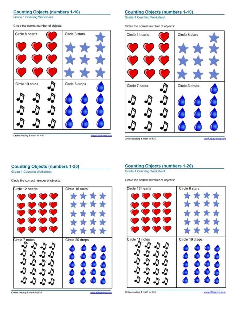 Counting Objects Up To 20 | PDF