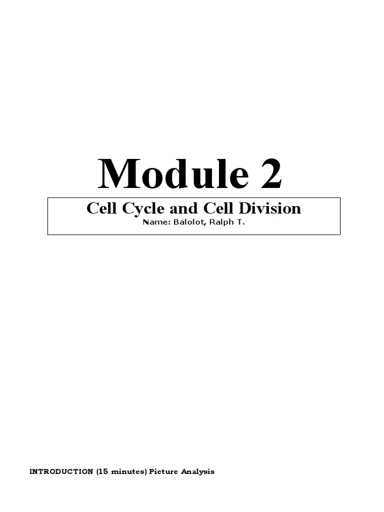 Module 2 Cell Cycle and Cell Division | PDF | Mitosis | Meiosis