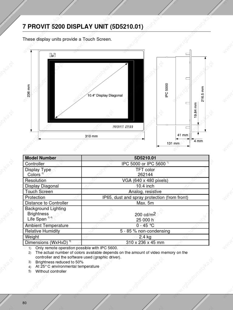 Provit 5200 | PDF | Touchscreen | Video