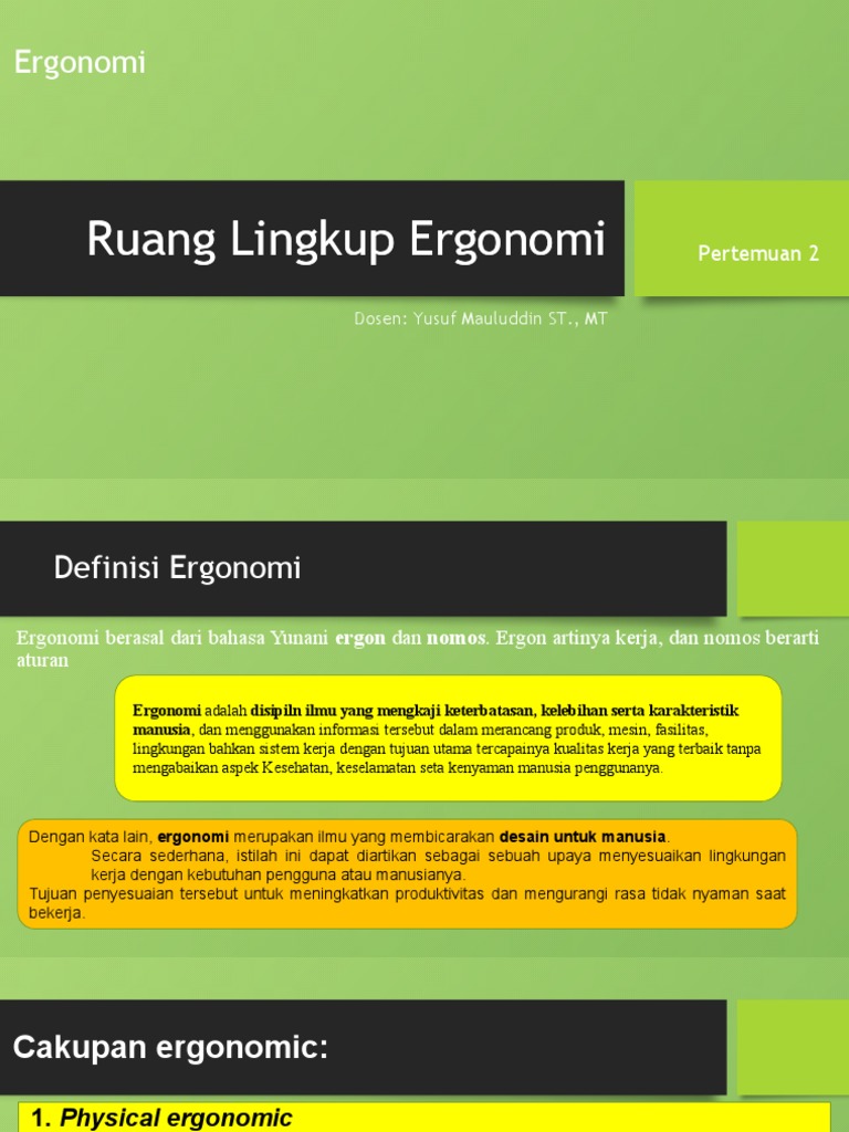 Ruang Lingkup Ergonomi | PDF