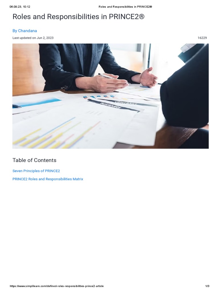 Roles and Responsibilities in PRINCE2® | PDF | Leadership | Business