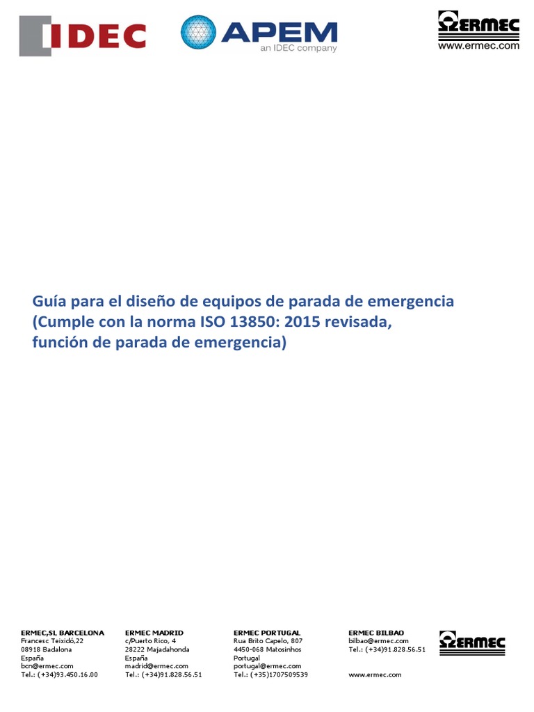 APEM IDEC - Guía para El Diseño de Equipos de Parada de Emergencia ...