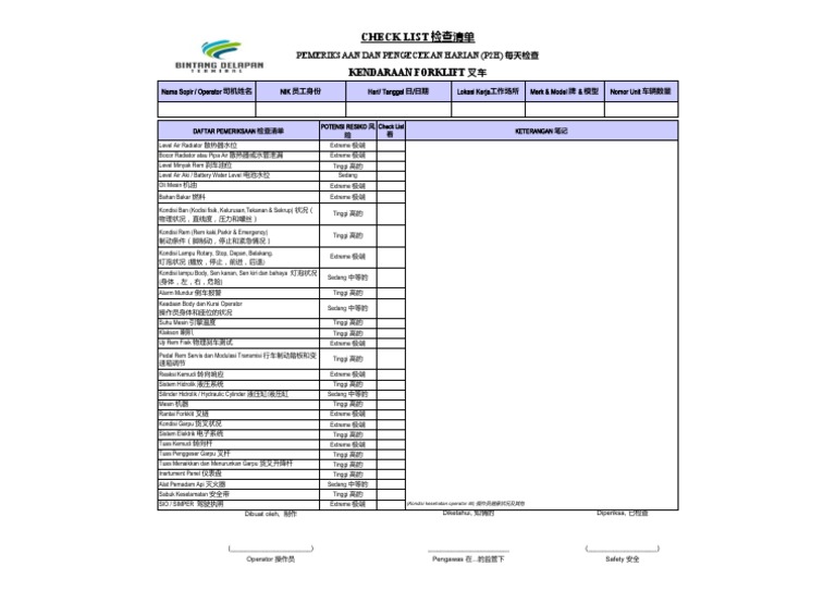 Form P2H Forklift | PDF