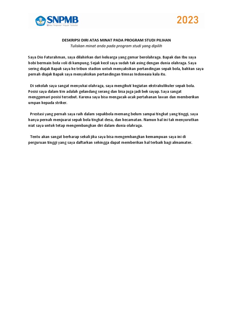 05 Template Deskripsi Peminatan Program Studi (2023) | PDF