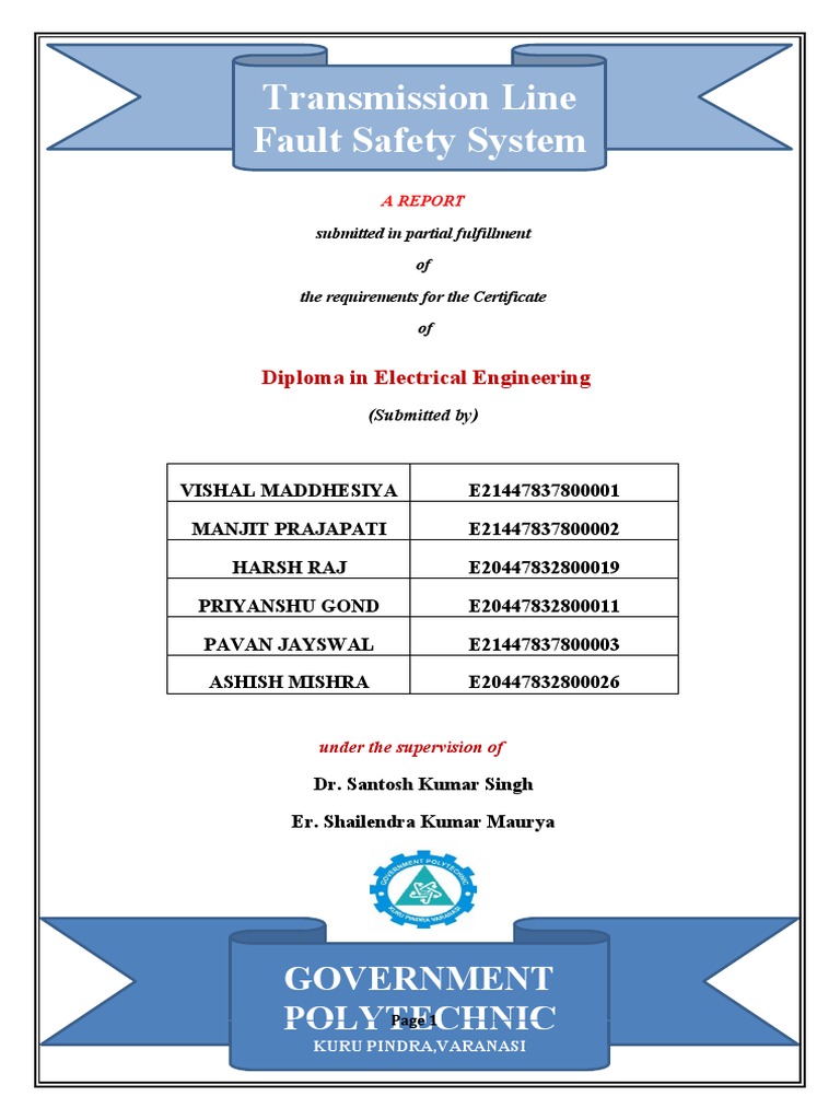 Polytechn Project Transmission Line Fault Safety System | PDF | Relay ...