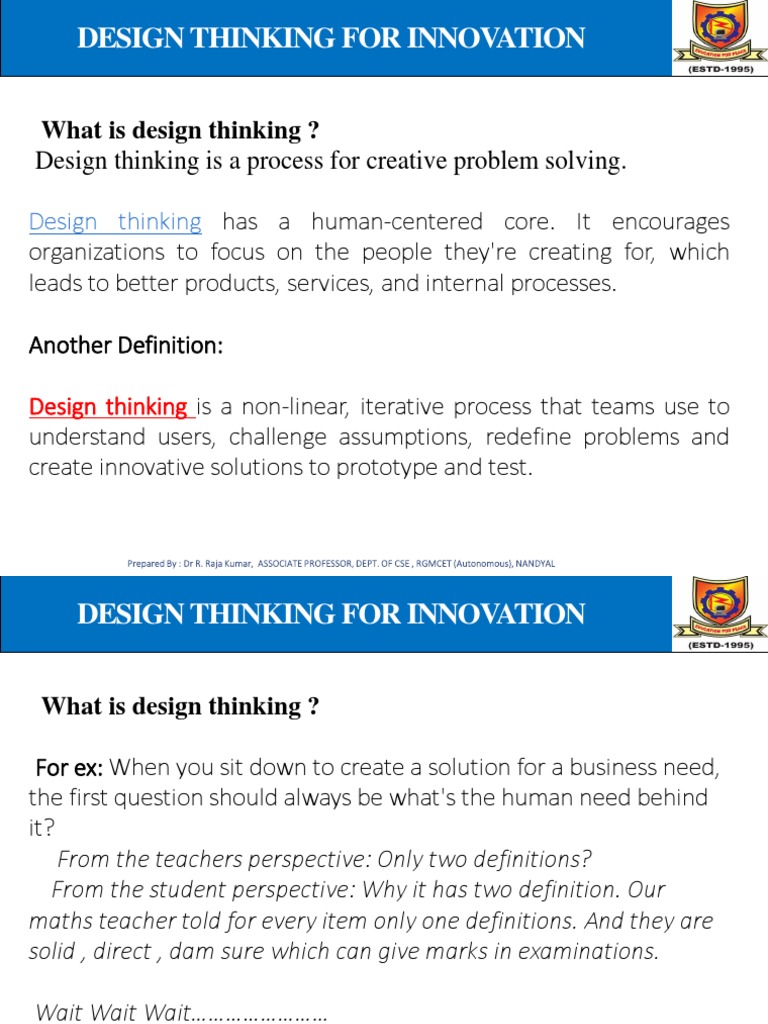 Dti Unit I L1 | PDF | Design Thinking | Design