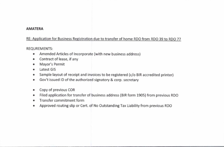 Requirements For Change in Rdo | PDF