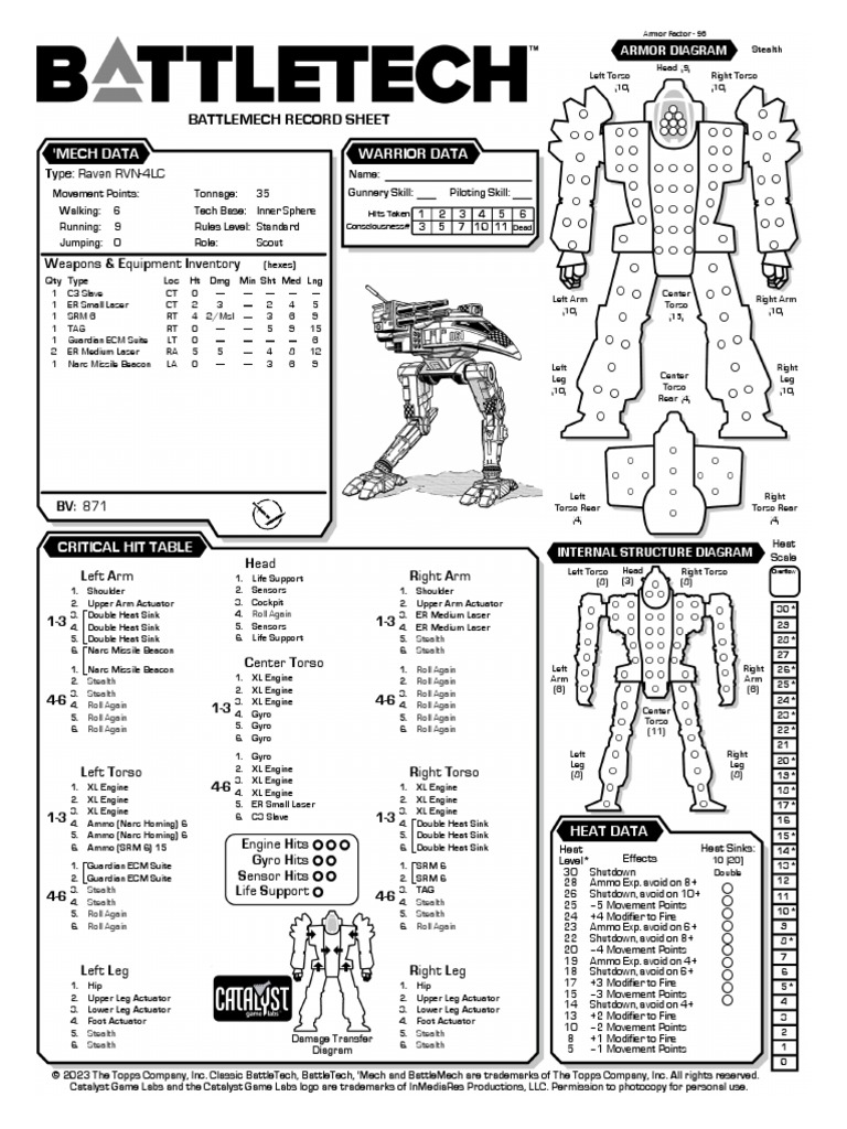 Raven RVN-4LC | PDF | Battle Tech
