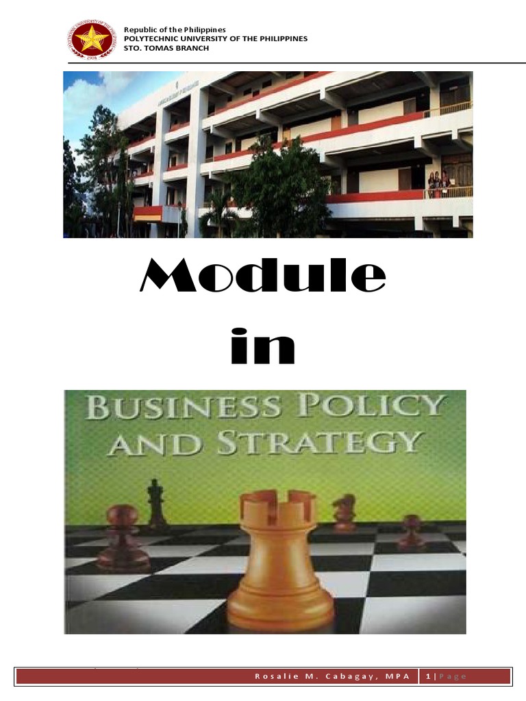 Modules in Business Policy and Strategy | PDF | Swot Analysis ...