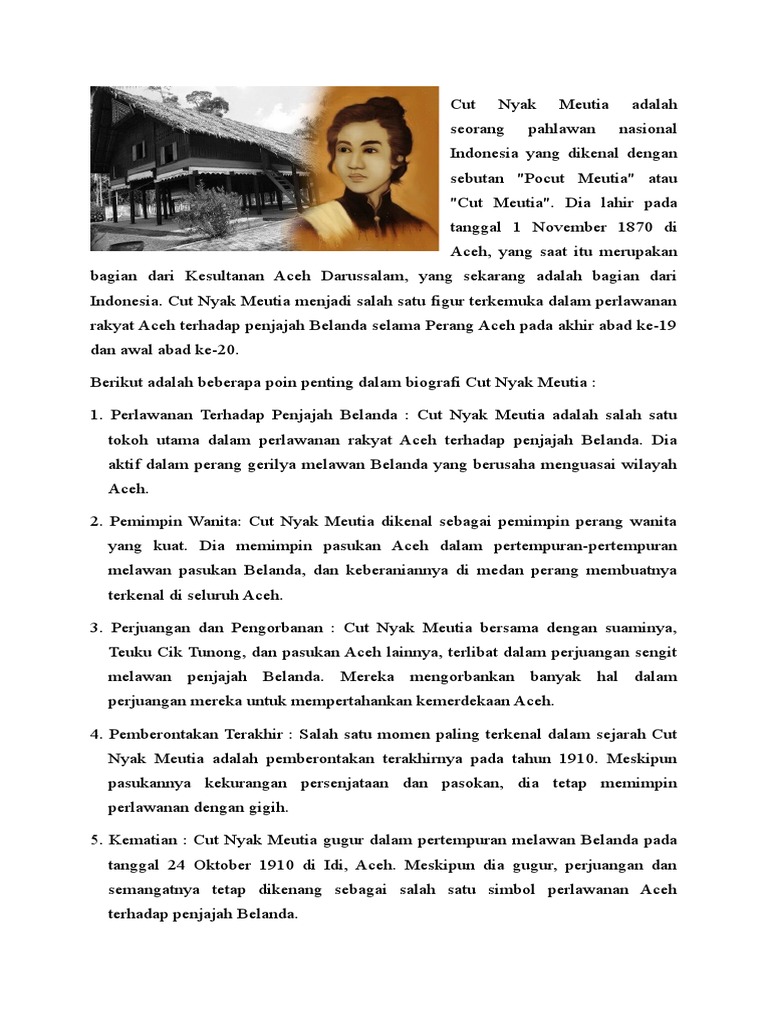 Biografi Pahlawan Cut Mutia-1 | PDF