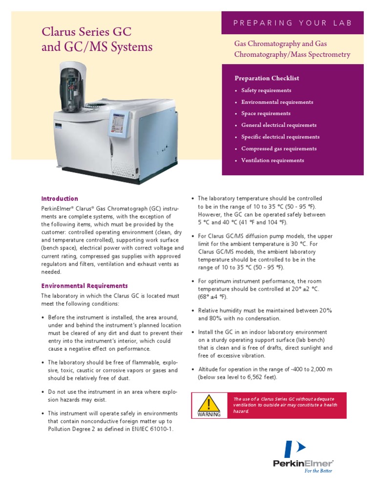 Preparing Your Lab For Clarus GC and GC-MS Installation | PDF | Ac ...