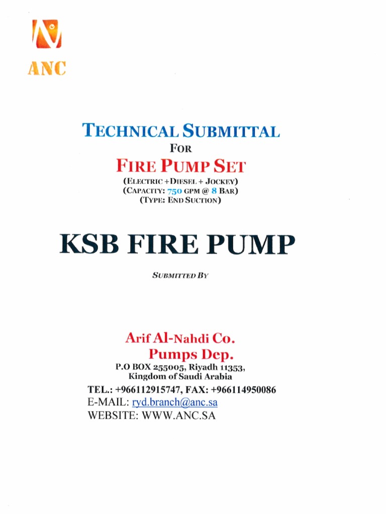 KSB Fire Pump | PDF | Pump | Bearing (Mechanical)
