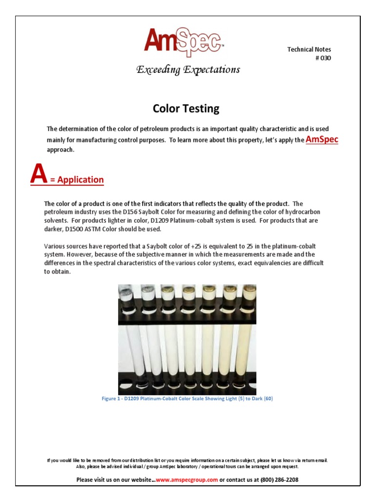 Am Spec Color Testing | PDF | Oil | Color