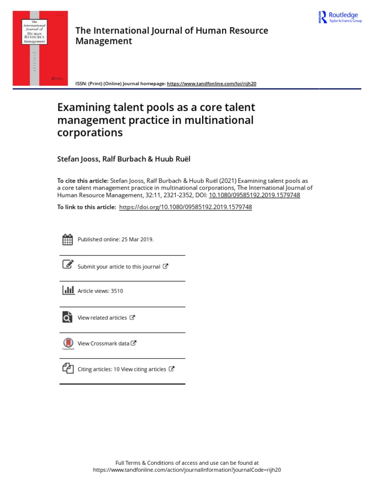 Examining Talent Pools As A Core Talent Management Practice in ...