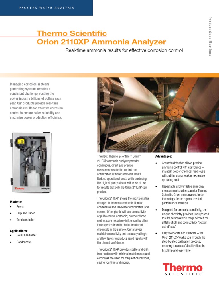 2110XP Ammonia Analyzer S 2110XP EN | PDF | Ph | Boiler