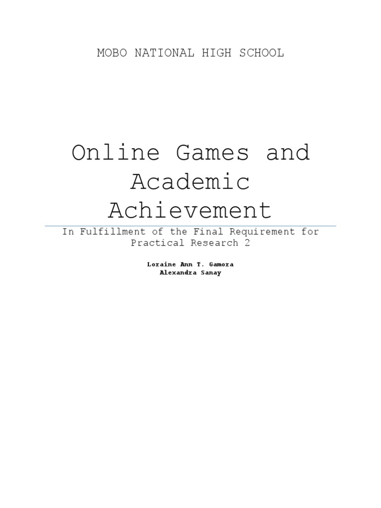 Online Games and Academic Achievement | PDF | Adolescence