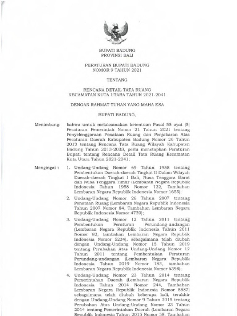 dpupr-RDTR KUTA UTARA | PDF