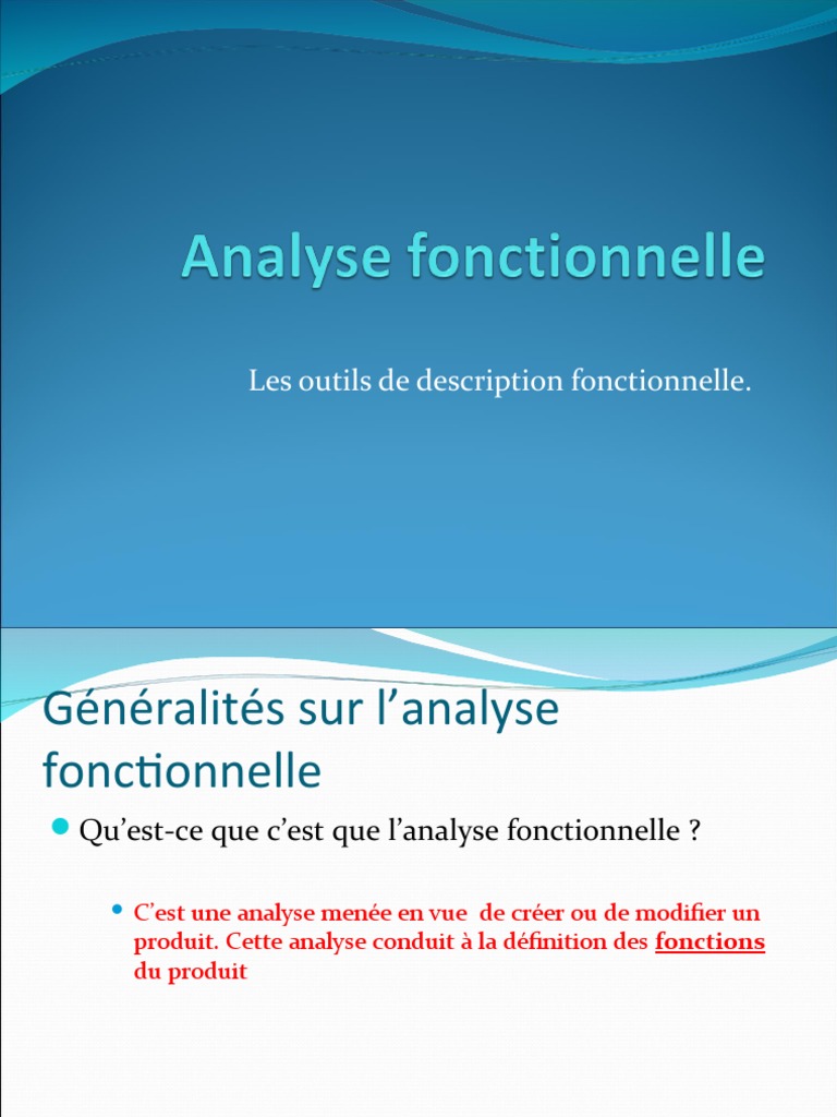 Analyse Fonctionnelle | PDF