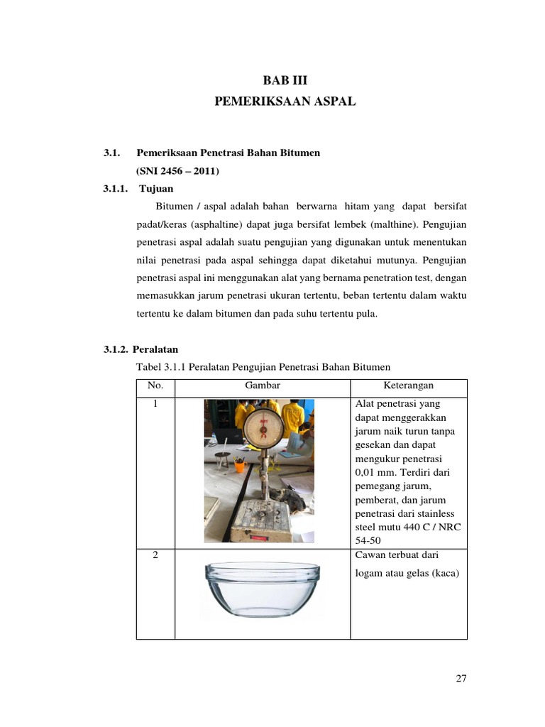 Pengujian Penetrasi dan Daktilitas Aspal | PDF