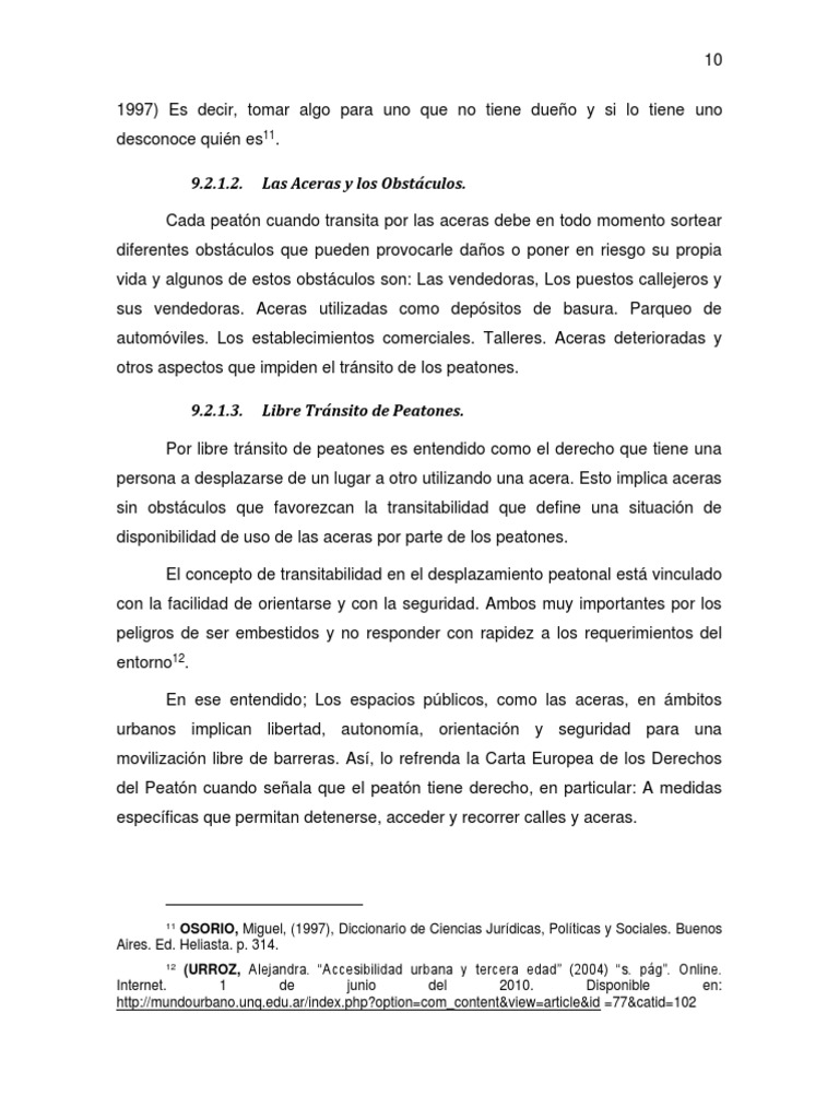 Uso y Definición de Aceras para Peatones | PDF | Peatonal | Calle