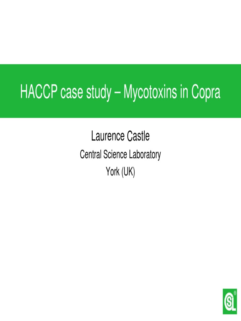 HACCP Case Study - Mycotoxins in Copra | PDF | Mycotoxin | Food And Drink