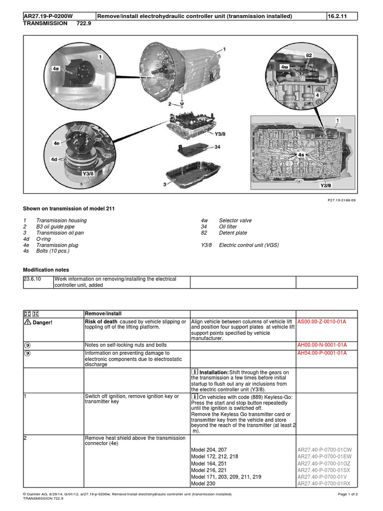 Remove Install Electrohydraulic Controller Unit Transmission Installed Pdf Electrical
