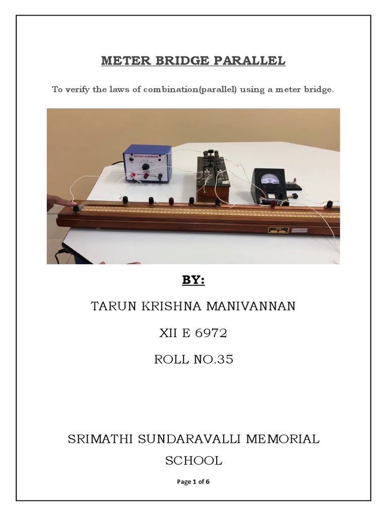 Meter Bridge Parallel | PDF | Electrical Resistance And Conductance ...