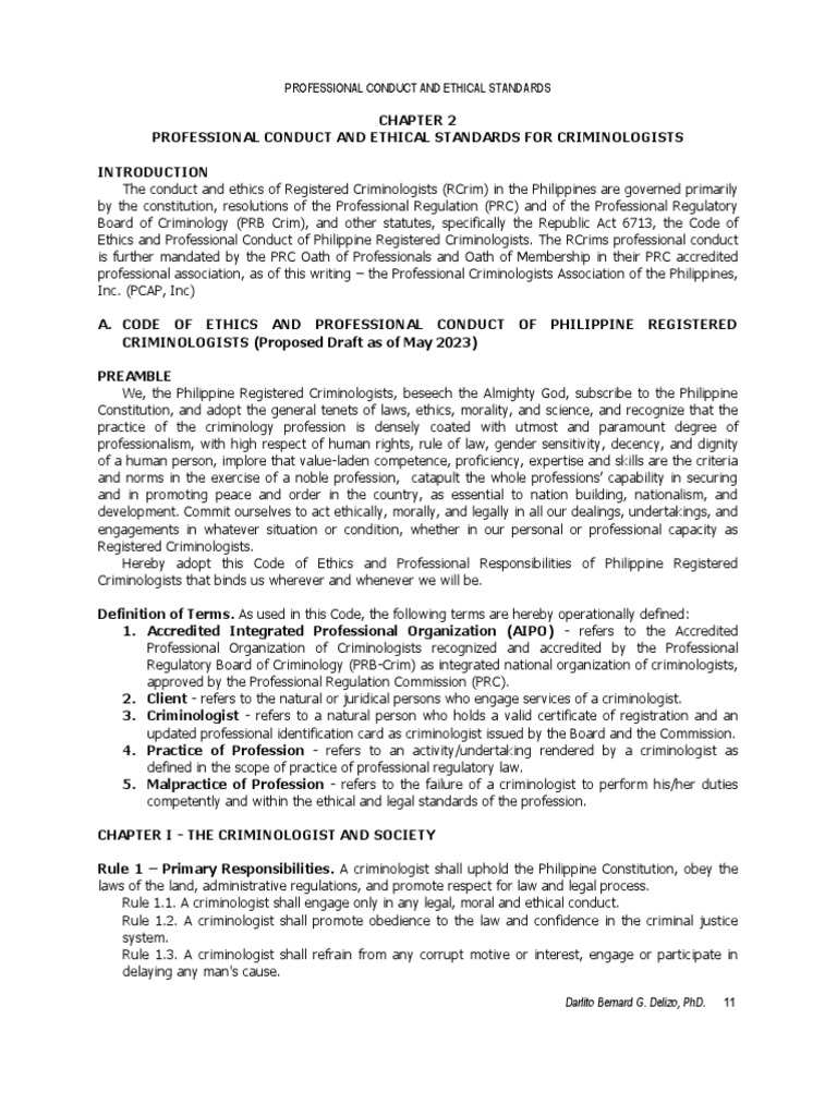 LEARNING MODULES 2 - Professional Conduct and Ethical Standards | PDF | Criminology | Police