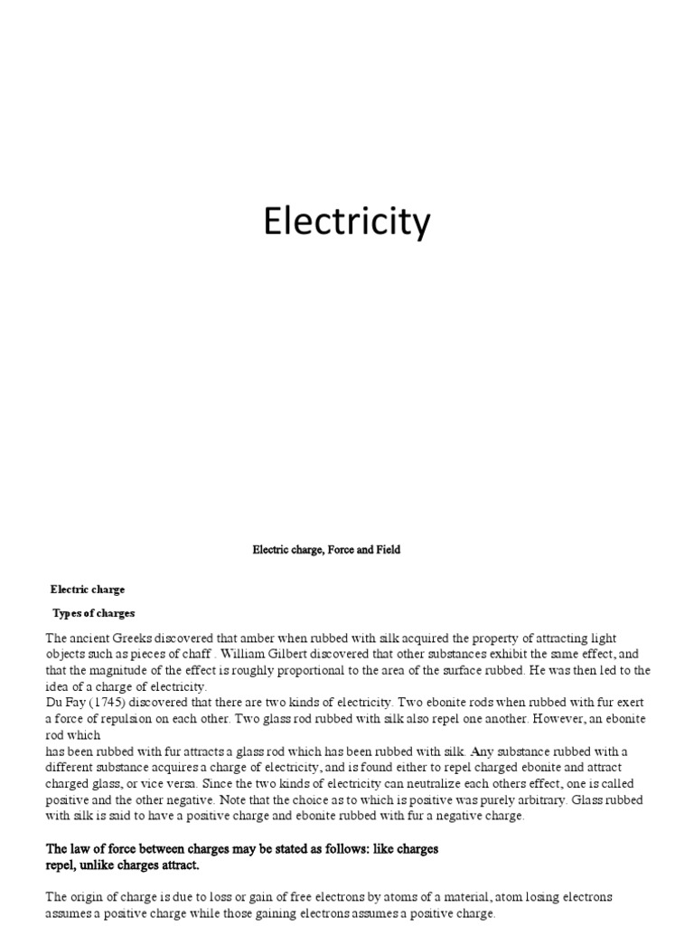Basics of Electric Charge & Field | PDF | Electric Charge | Electric Field