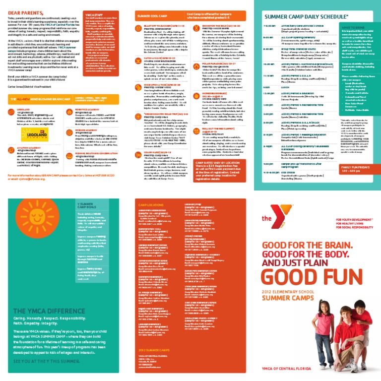 Elementary School Camps Brochure | PDF | Camping | Ymca