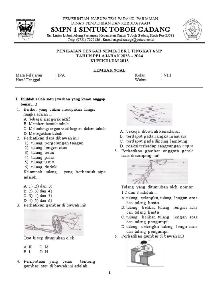 Pts 1 Ipa Kelas Viii 23-24 | PDF